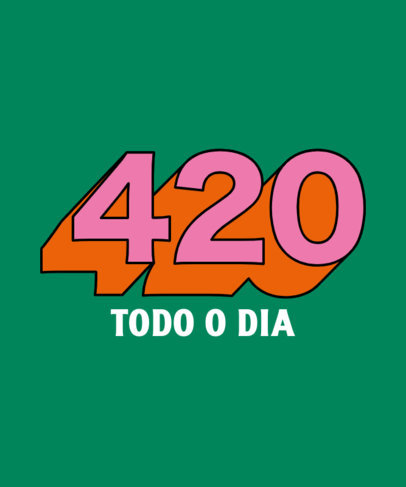 Placeit - T-Shirt Design Creator With a 420 Theme and Bold Fonts