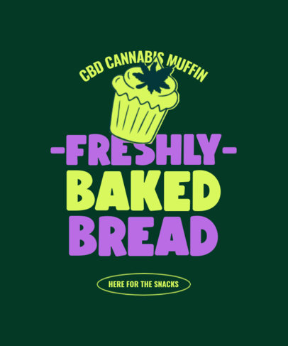 Placeit - T-Shirt Design Template Featuring a Cannabis Muffin Graphic ...