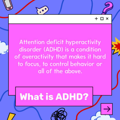 Placeit - Instagram Post Generator for a Carousel with Information on ADHD