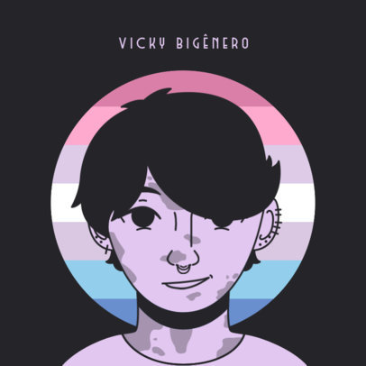 Placeit - Pride-Themed Avatar Logo Creator for a Diverse Character