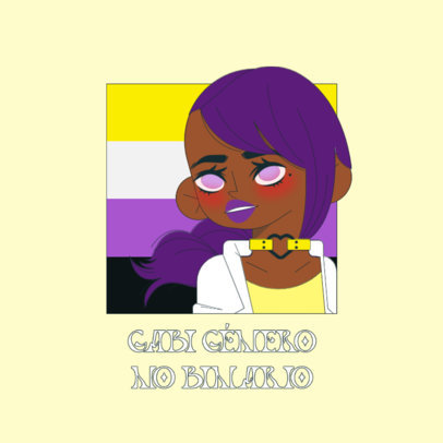 Placeit - Avatar Logo Generator Featuring an Adorable Non-Binary Cartoon