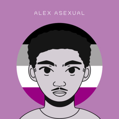 Placeit - Pride-Themed Avatar Logo Creator with the Asexual Flag Colors