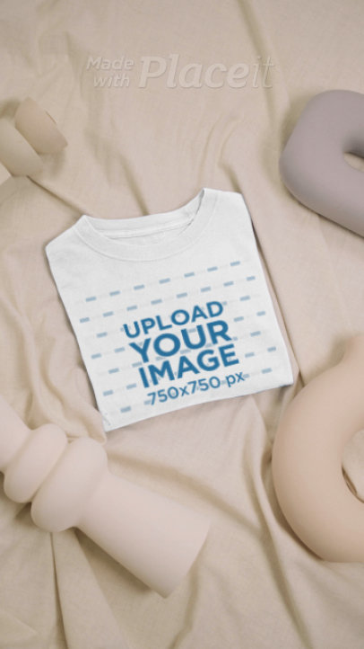 Placeit - T-Shirt Video Featuring a Pottery Set with Ceramic Vases