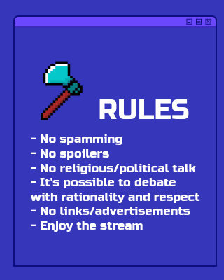 Placeit - Twitch Rule Panel Creator Featuring an 8-Bit Axe Graphic