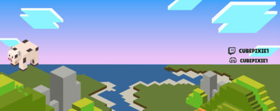 Placeit - Minecraft-Inspired Twitch Profile Banner Template Featuring a ...