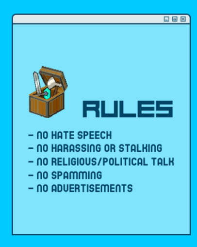 Placeit - Twitch Info Panel Template With a List of Rules and Minecraft ...