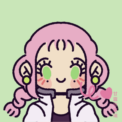 Placeit - Lovely Avatar Template Featuring a Character With Pink Hair