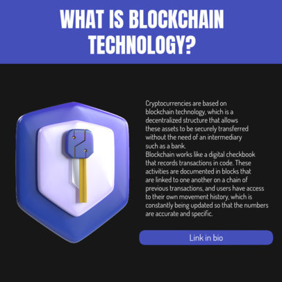 Placeit - Instagram Post Maker with Blockchain Technology Information