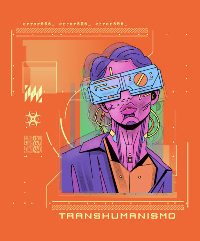 Placeit - Trendy T-Shirt Design Template Featuring a Metaverse-Inspired ...