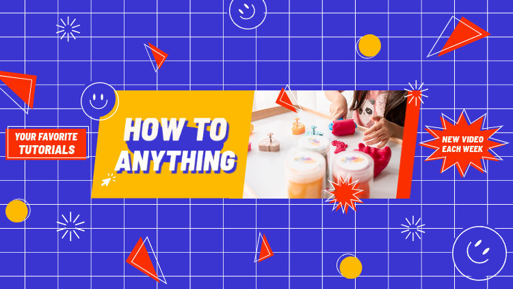 Placeit - YouTube Banner Maker for a DIY Vlog Featuring Colorful Shapes