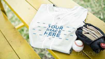 Placeit - Baseball Uniform Builder - Folded Jersey Lying on a Bench ...