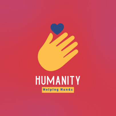 Placeit - Humanitarian NGO Logo Creator Featuring a Hand and a Heart ...