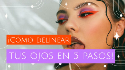 Placeit - YouTube Thumbnail Template for an Eye Makeup Tutorial Video