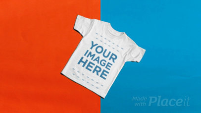 Placeit - T-Shirt Stop Motion Spinning Over a Blue and Red Background