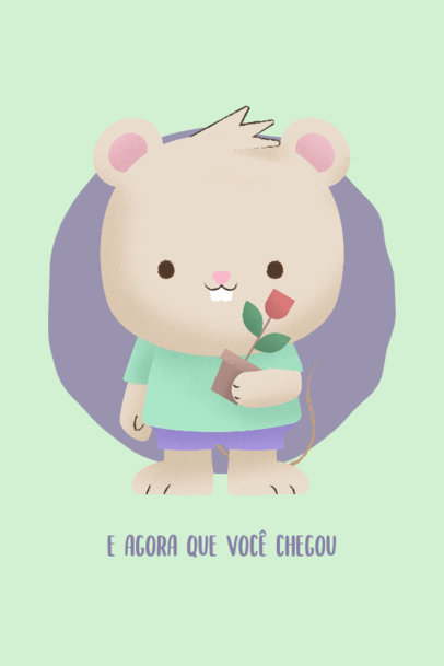 Placeit - Poster Template Featuring a Cute Illustration of a Mouse and ...