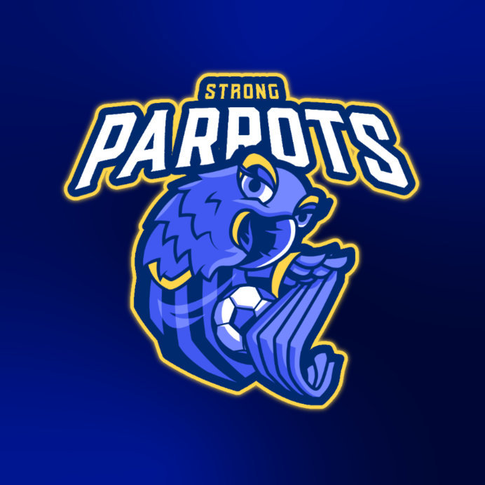 Placeit - Logo Template for a Soccer Team Featuring a Parrot Graphic