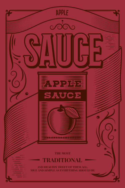 Placeit - Poster Design Template With a Classic Apple Sauce Can ...
