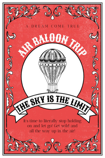 Placeit - Antique-Themed Poster Maker Featuring an Illustrated Hot Air ...