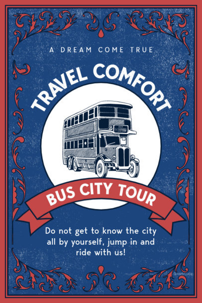 Placeit - Poster Maker to Promote a Travel Tour Featuring a Bus Graphic