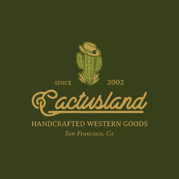 Placeit - Footgear Logo Creator Featuring a Cowboy Hat and a Cactus Graphic