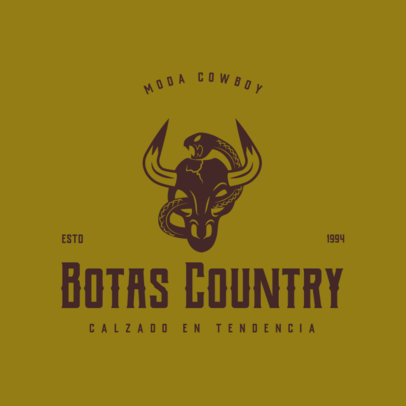 Placeit - Logo Maker for a Country Boots Brand Featuring a Western Theme