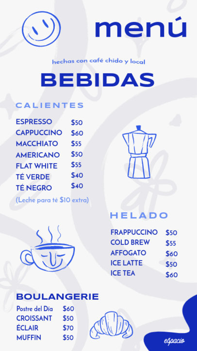 Placeit - Instagram Story Maker for a Coffee Shop Menu Featuring Cute ...