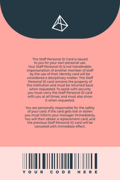 Placeit - Back Staff ID Card Creator Featuring a Legal Agreement Text