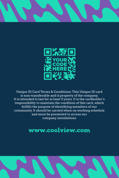 Placeit - Back ID Card Design Maker Featuring an Illustrated Wavy Pattern