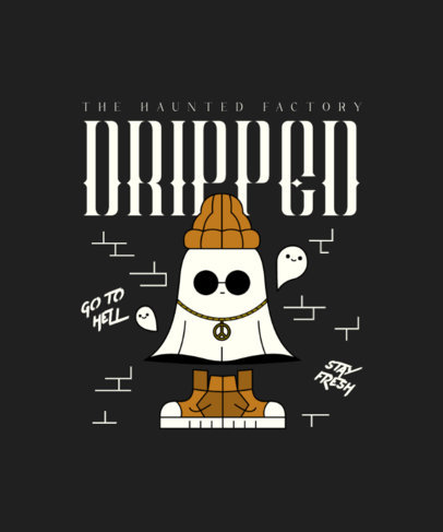 Placeit - Illustrated T-Shirt Design Maker Featuring a Ghost With Round ...