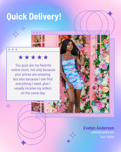 Placeit - Instagram Post Generator for Sharing a Customer Review of an ...