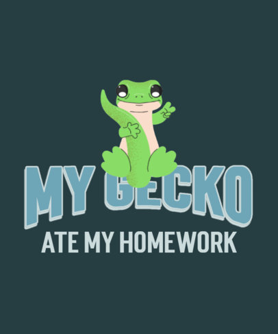 Placeit - T-Shirt Design Maker Featuring a Gecko Illustration Making a ...