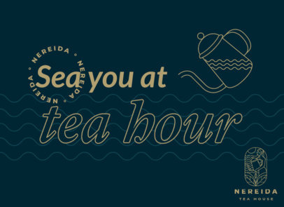 Placeit - Tea House-Themed Greeting Card Design Maker Featuring a Message