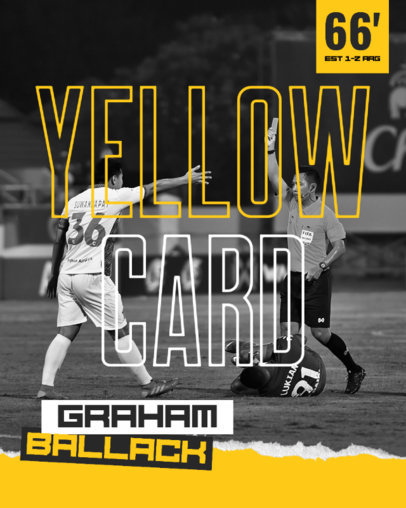 Placeit - Twitter Post Generator for a Soccer Game Yellow Card Announcement