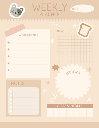 Placeit - Weekly Planner Generator Featuring Smiling Character Stickers