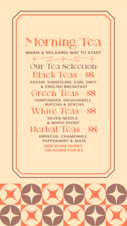 Placeit - Tea Shop-Themed Menu Generator for Instagram Stories With a ...