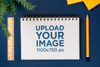 Placeit - Mockup of a Spiral Horizontal Notebook for a Teacher