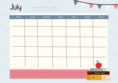 Placeit - Monthly Calendar Template Featuring a Teacher's Apple ...