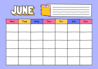 Placeit - Monthly Calendar Template for Teachers Featuring Colorful ...