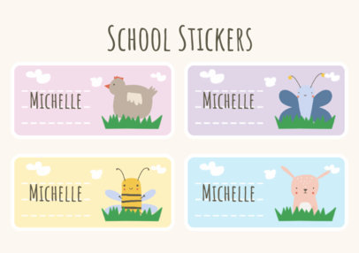 Placeit - Name Tag Design Template for Preschoolers Featuring Adorable ...