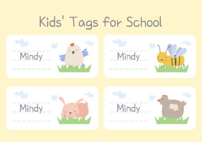 Placeit - Name Tag Maker for Preschool Children Featuring Adorable ...