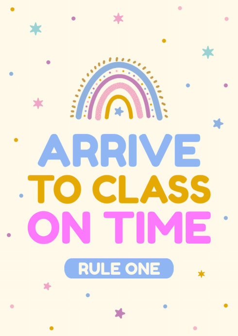 Placeit - Flyer Design Maker Featuring Classroom Rules with Illustrated ...