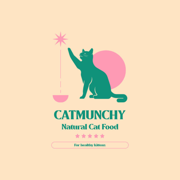 Placeit - Illustrated Logo Maker for a Natural Cat Food Store
