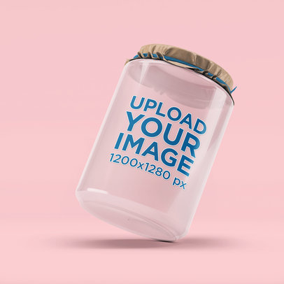 Placeit - Mockup of a Glass Jar Placed on a Customizable Background
