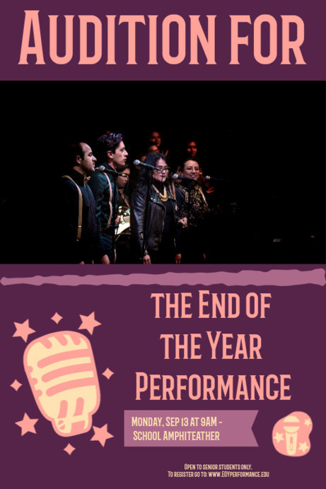 Placeit - Poster Creator Featuring a School's Audition Announcement