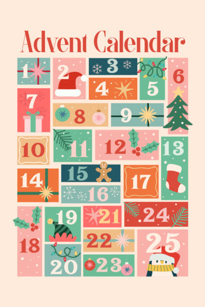 Placeit - Joyful Calendar Maker for Christmas With Seasonal-Themed Graphics