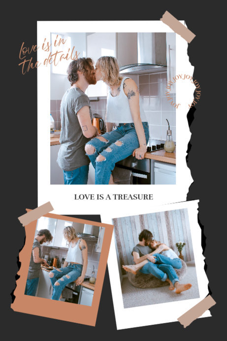 Placeit - Art Print Design Template Featuring Memories of a Cute Couple