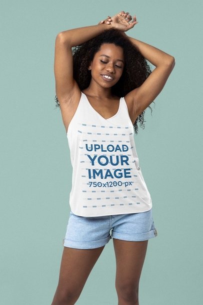 Placeit - Tank Top Mockup Featuring a Woman With an Afro Hairstyle ...