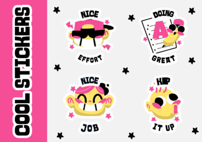 Placeit - Sticker Maker Featuring Good Job Quotes for School Teachers