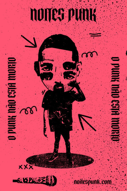 Placeit - Art Print Design Template Featuring Punk Musician Illustrations