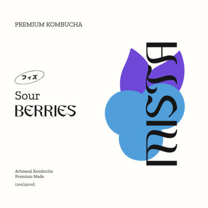 Placeit - Front Label Design Maker with Abstract Berry Graphics for a ...